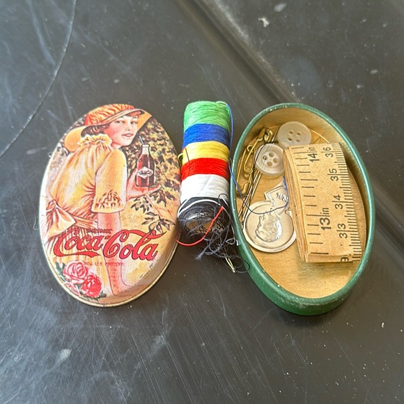 Coca Cola | Other | Vintage Coca Cola Tin Sewing Kit3 Inch | Poshmark
